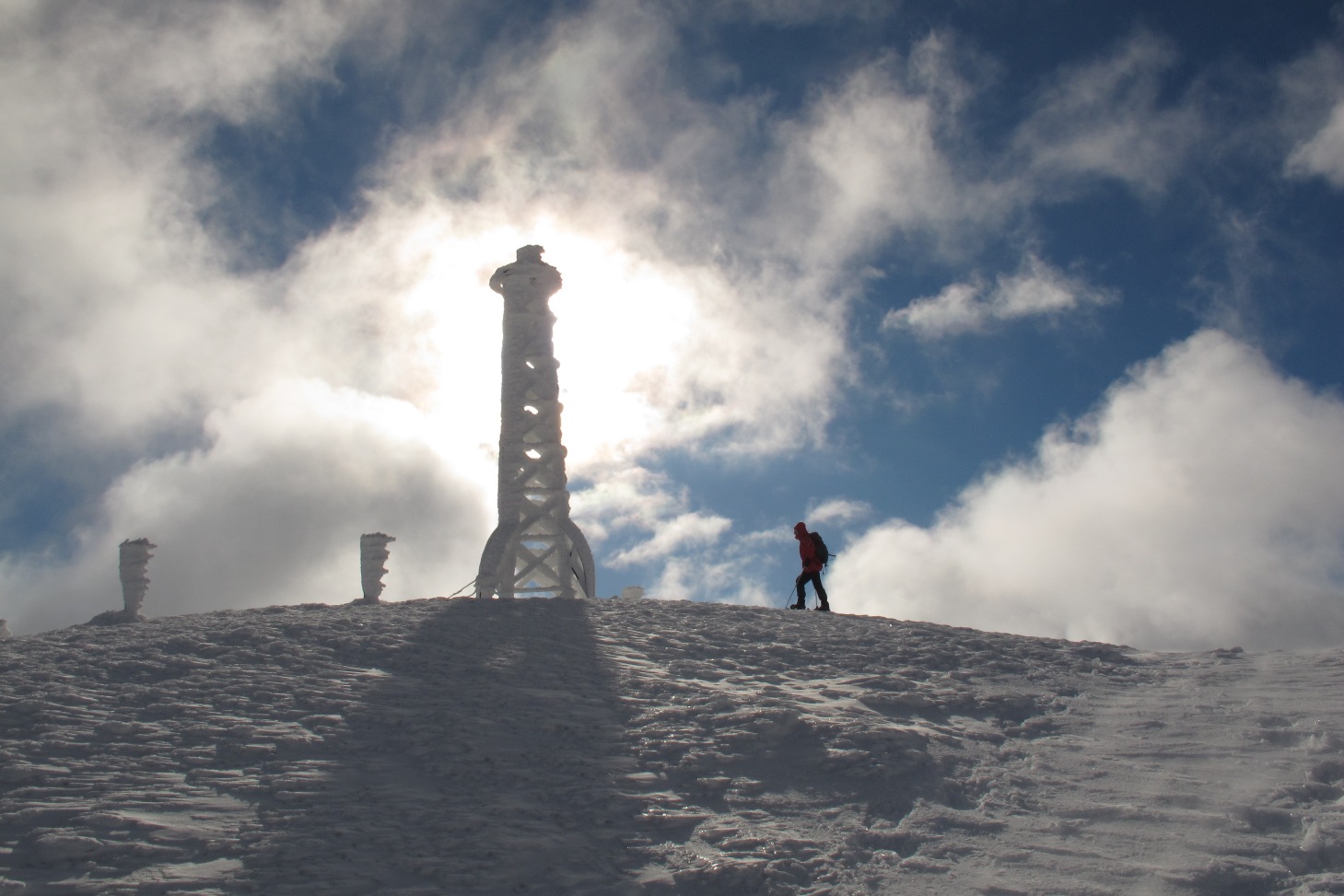 Rime-iced pylon on the Columby de Gex – The Yorkshire Ramblers' Club
